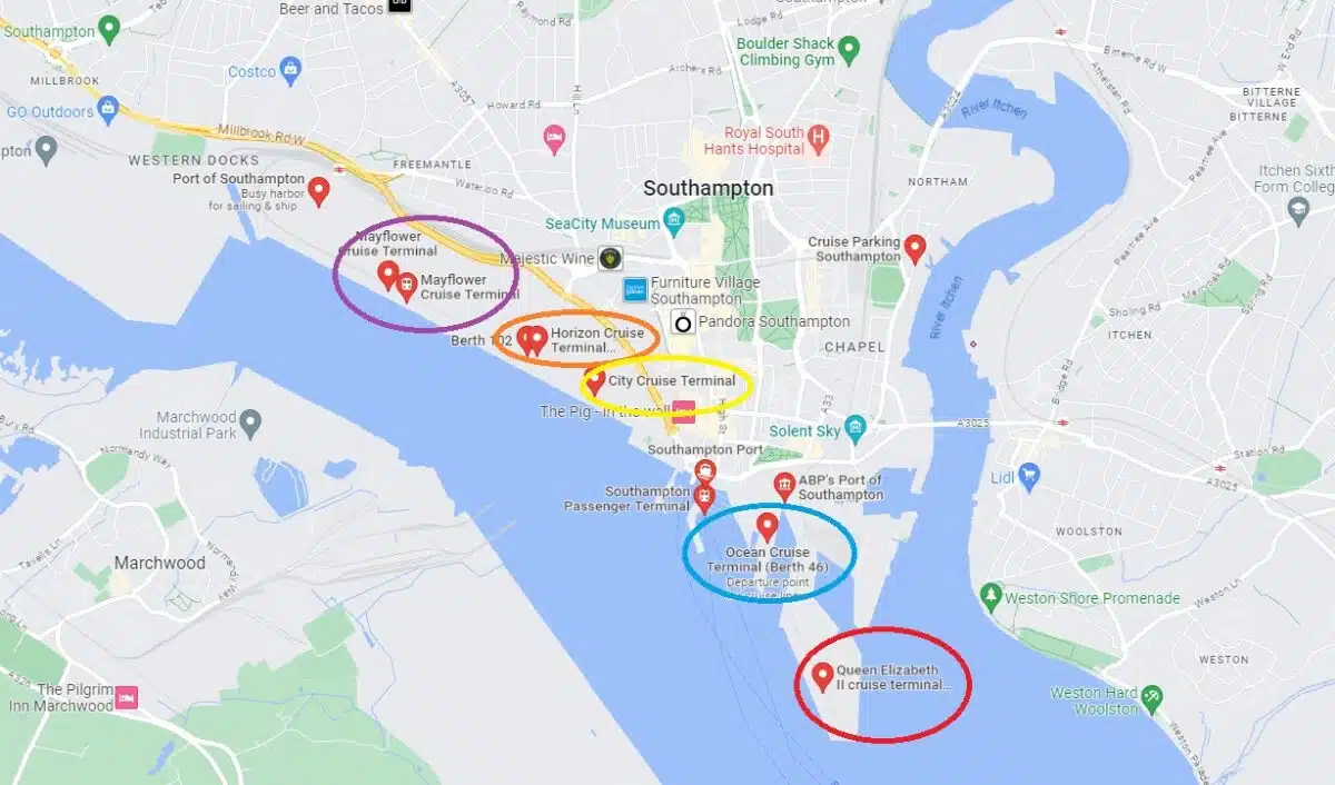 Southampton Dock Map